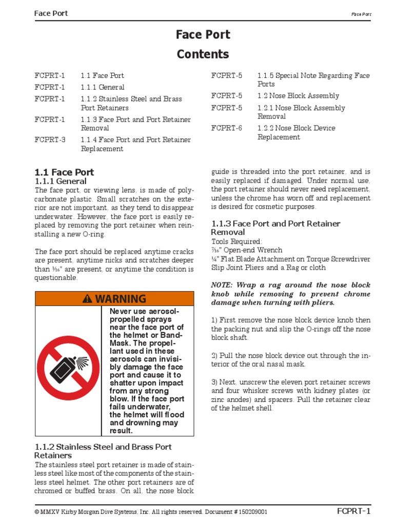 Face Port Port Retainer Nose Block Hi | PDF | Equipment | Manufactured ...