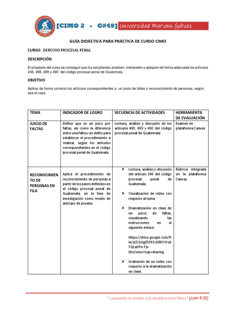 Guía Didáctica para Práctica de Curso Cimo | PDF | Justicia | Crimen y violencia
