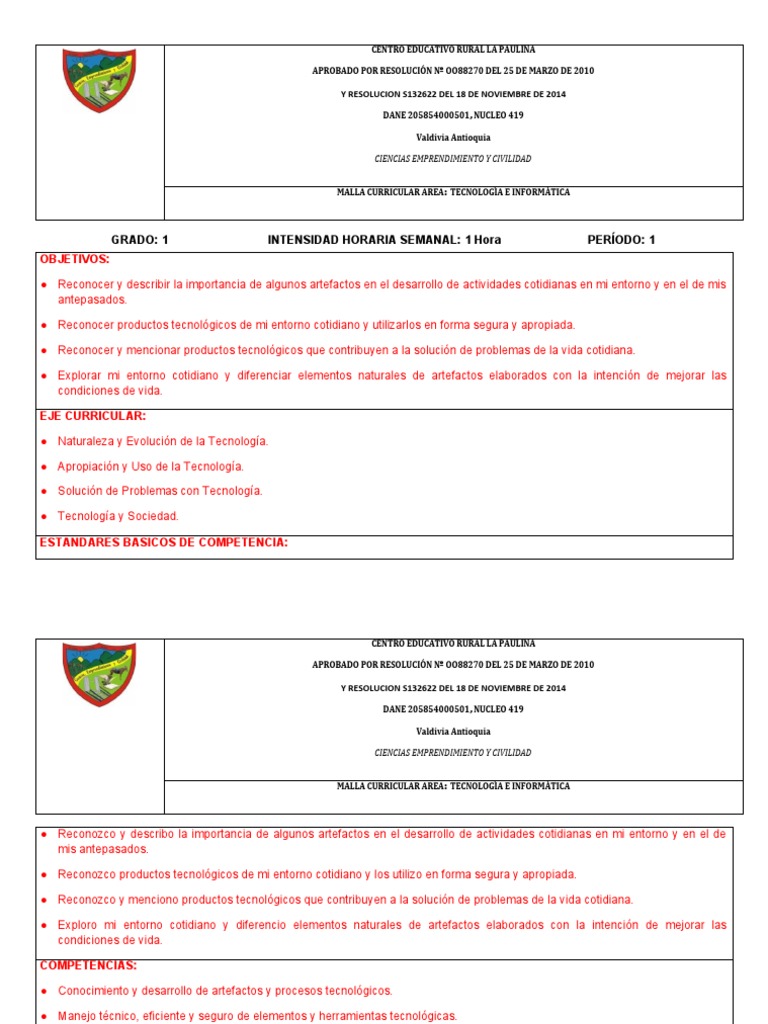 Malla Curricular de Tecnologia e Informatica | PDF | Iniciativa empresarial | Evaluación