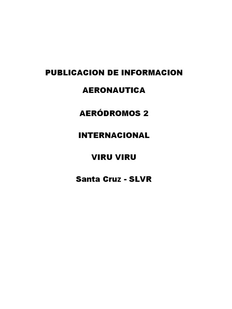 Información Aeropuerto Viru Viru SLVR | PDF | Camion de bomberos | Aeropuerto