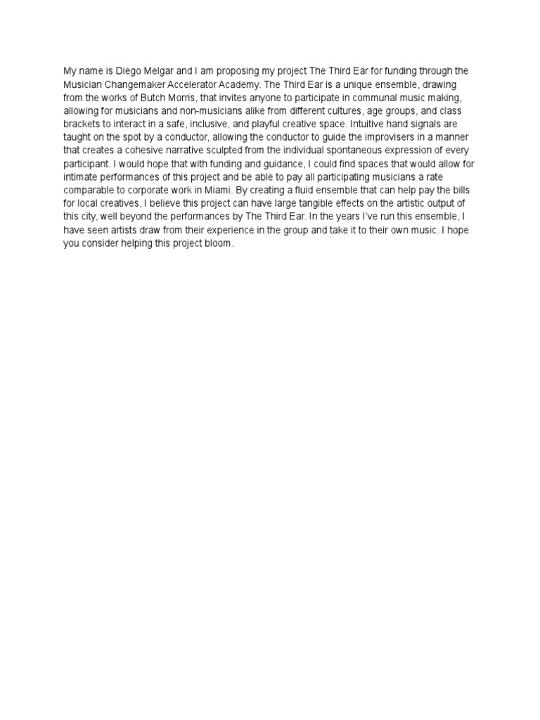 Music-Based Social Change Program Idea | PDF