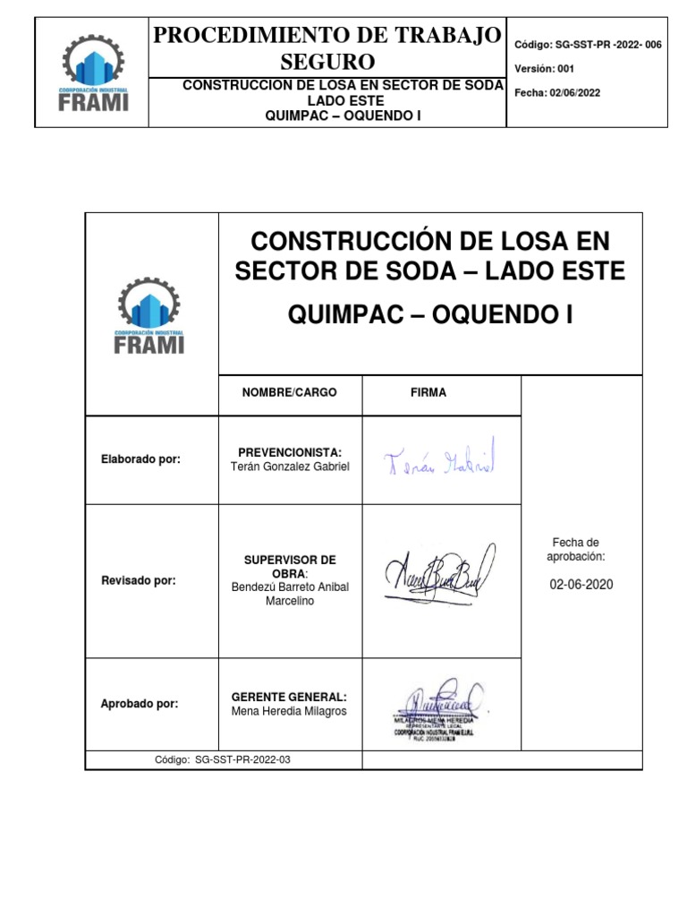 01 Pts - Construcción de Losa en Soda Caustica | PDF | Hormigón | Sectores Economicos