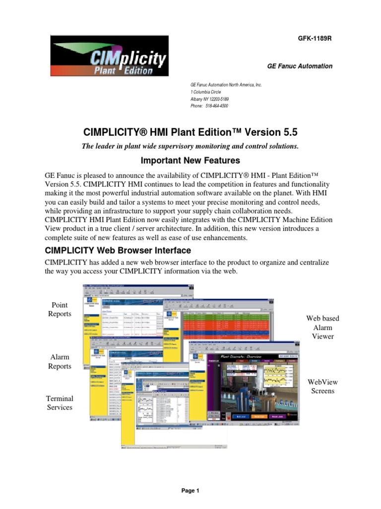 GFK1189R-CIMPLICITY® HMI Plant Edition™ Version 5.5 | PDF | Remote ...