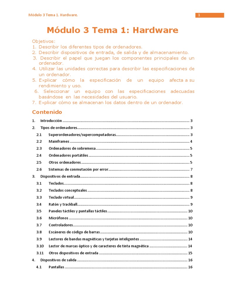 Módulo 3.1. Hardware - 1.1. Teoría | PDF | Identificación de frecuencia ...