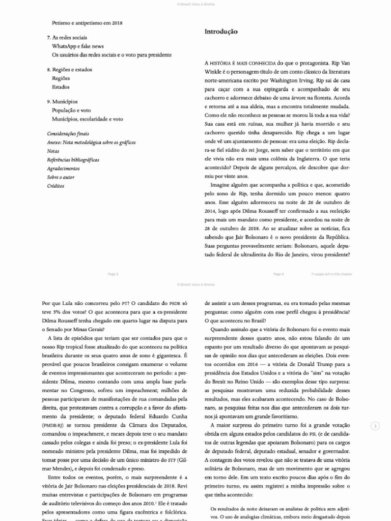 NICOLAU, Jairo. O Brasil Dobrou À Direita | PDF