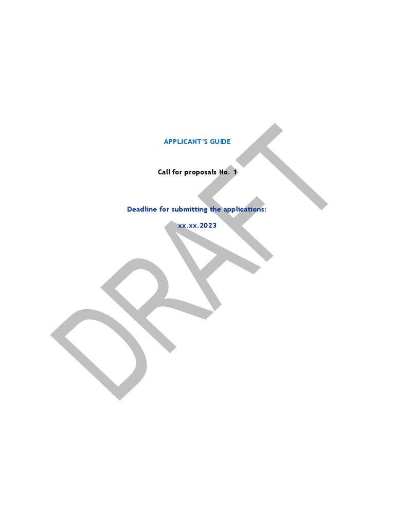 Draft Final - Applicant Guide | Download Free PDF | European Union | Sustainability