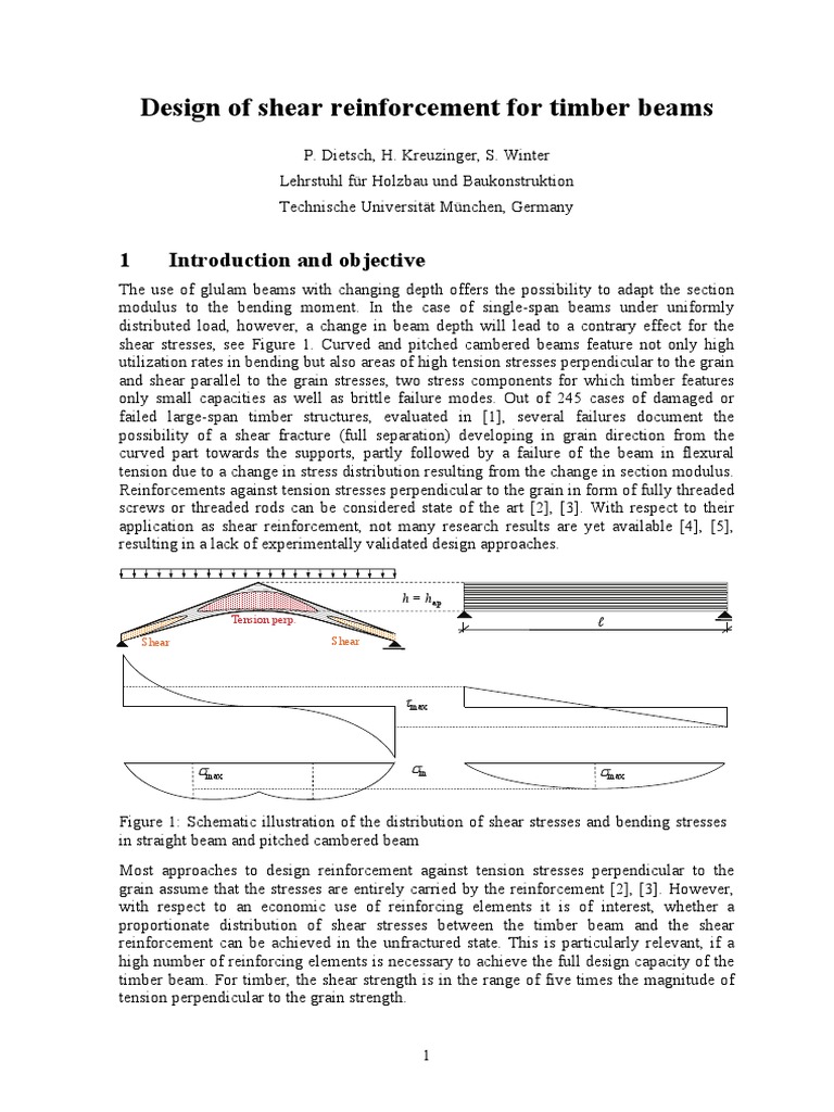 Shear Reinforcement Design for Glulam Beams | PDF | Stress (Mechanics ...