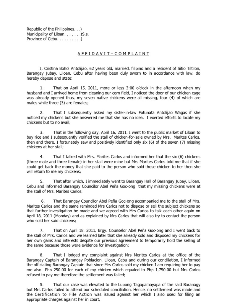 Affidavit For Anti Fencing | PDF