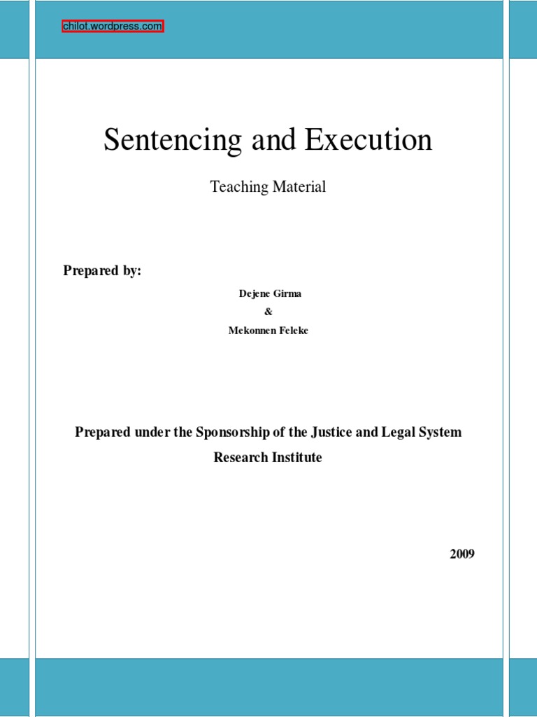 Sentencing and Execution | PDF | Punishments | Crimes