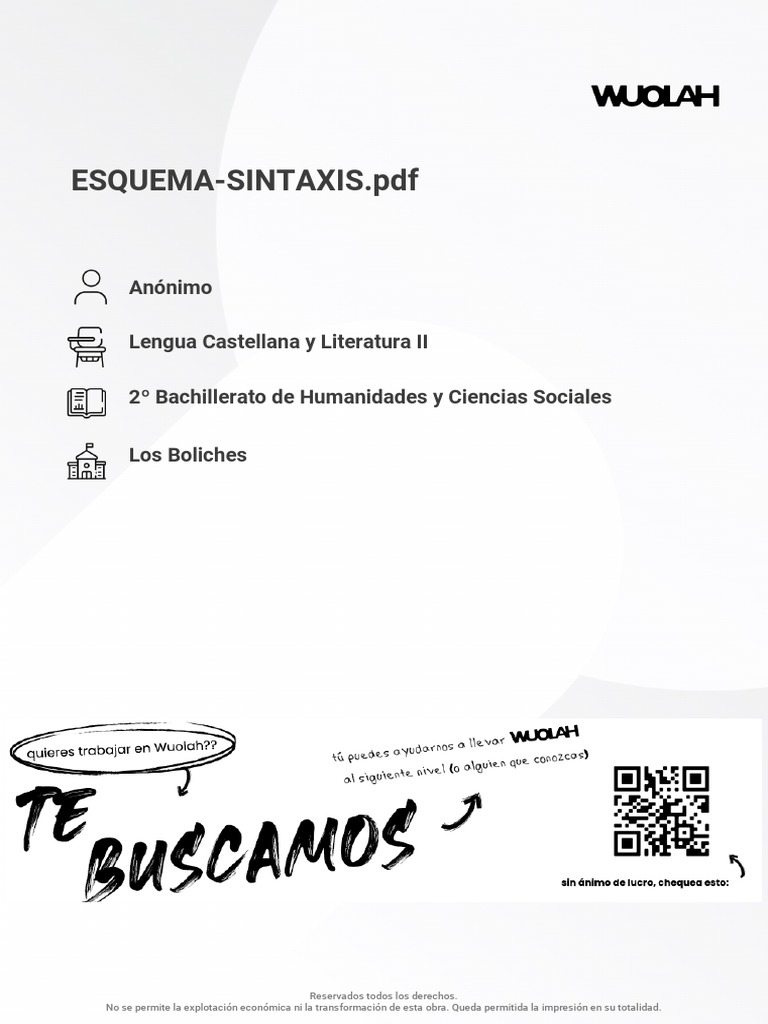 Esquema Sintaxis Pdf Asunto Gramática Predicado Gramática