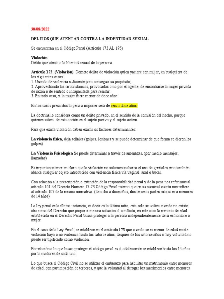 Derecho Penal | PDF | Violación | Derecho penal