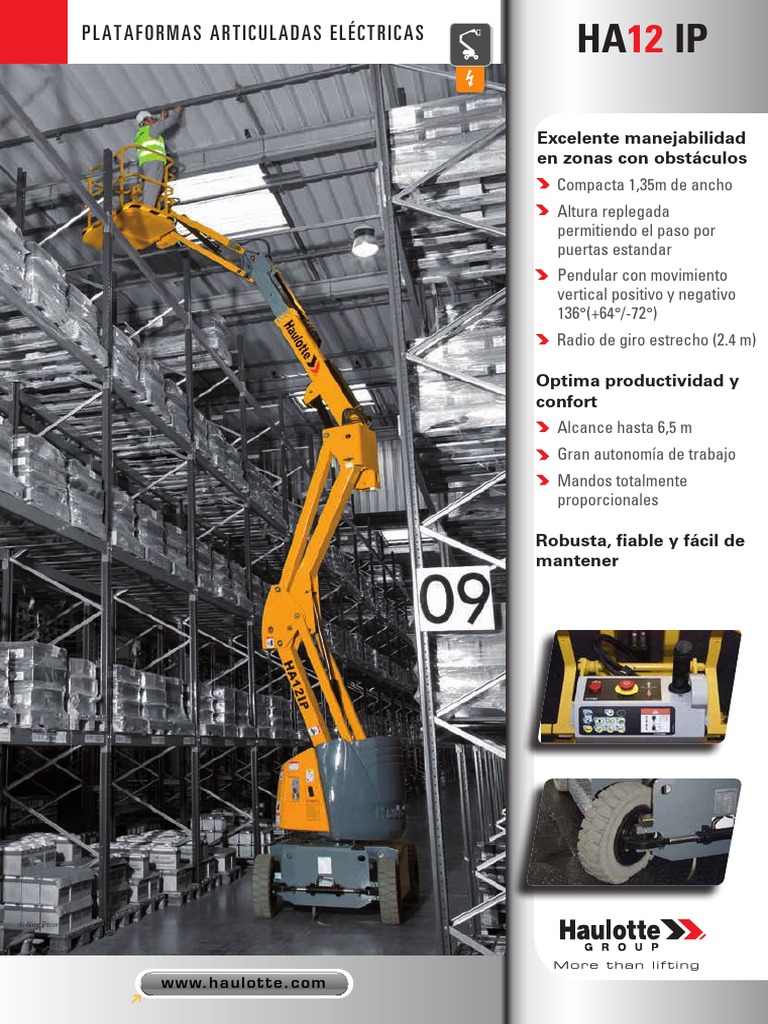 Ficha Tecnica Haulotte Plat. Electrica 12m Ha12ip | PDF | Tecnologías ...