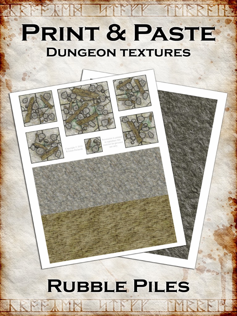 Print & Paste Dungeon Textures Rubble Piles | PDF