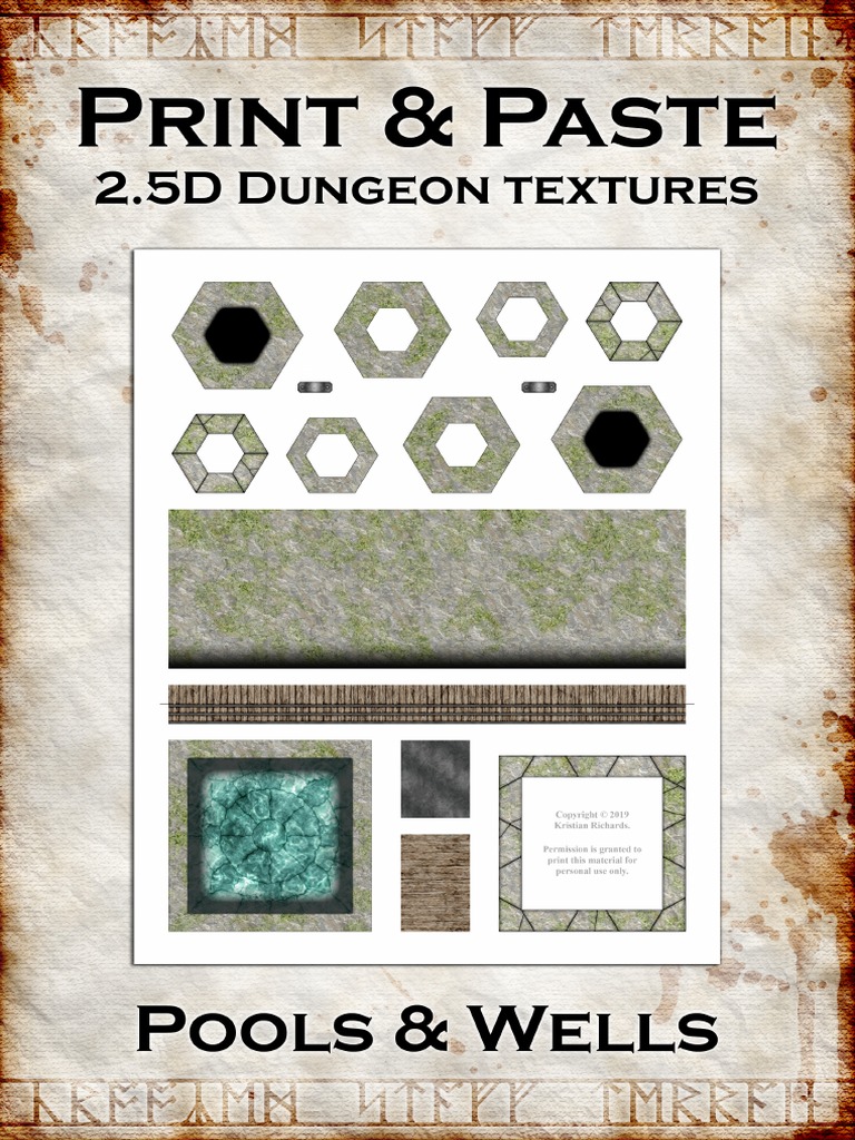 Print & Paste Dungeon Textures Pools & Wells | PDF