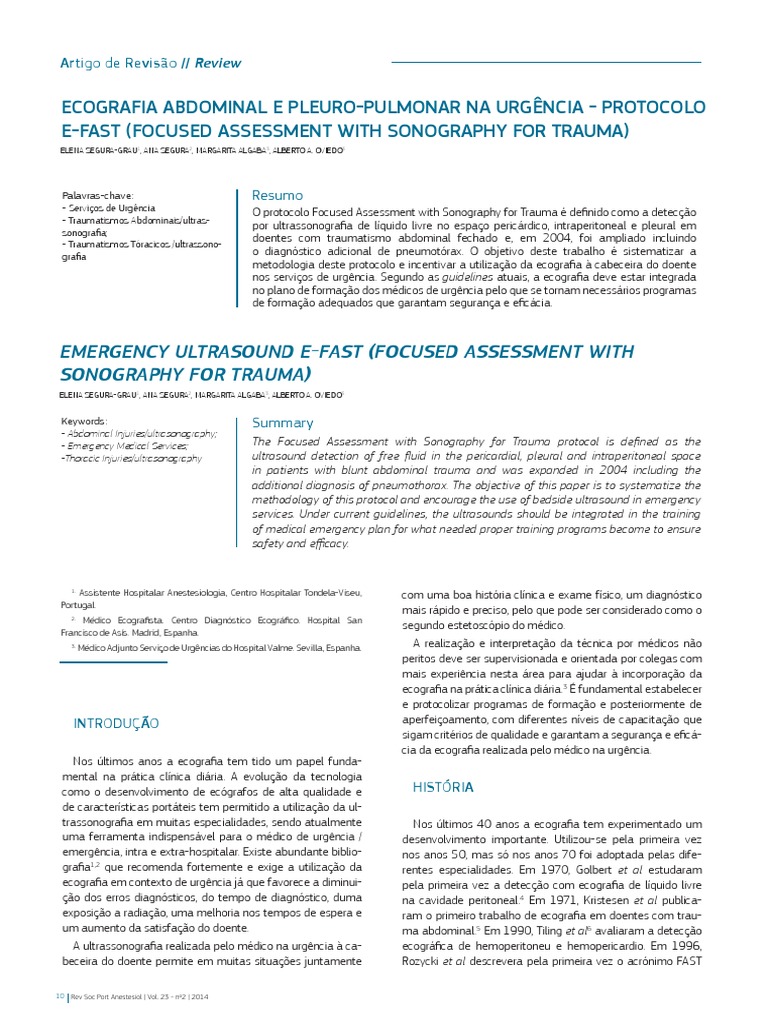 Articulo Publicado Eco-Fast | PDF | Anatomia | Medicina Clínica