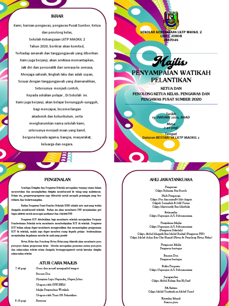 Buku Program Watikah Pelantikan 2020 | PDF Buku Program Watikah Pelantikan 2020 | PDF