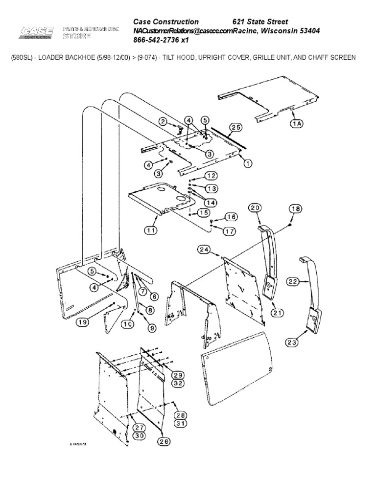 Case 580SL Backhoe Parts List | PDF | Screw | Vehicles
