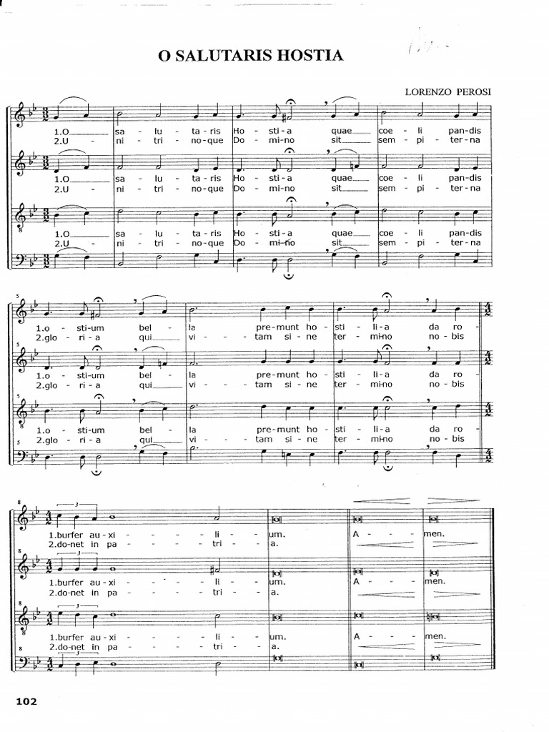 O Salutaris Hostia-L. Perosi | PDF