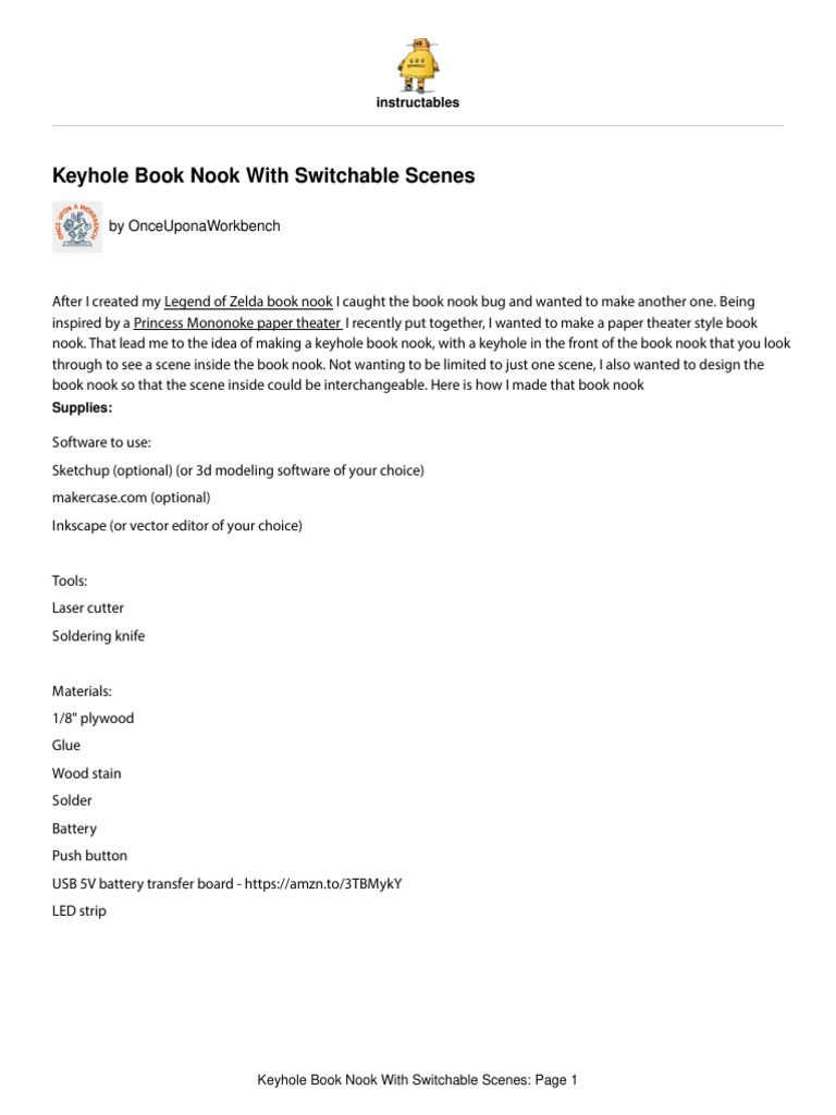 Keyhole Book Nook With Switchable Scenes | PDF | Manufactured Goods