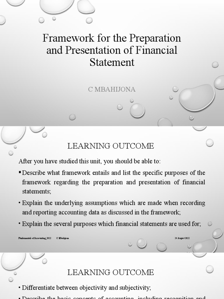Framework For The Preparation and Presentation of Financial | PDF ...