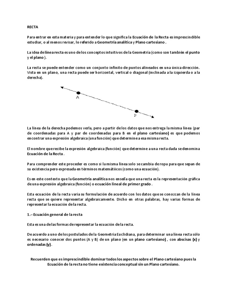 Cómo hallar la ecuación de la recta | PDF | Línea (geometría ...
