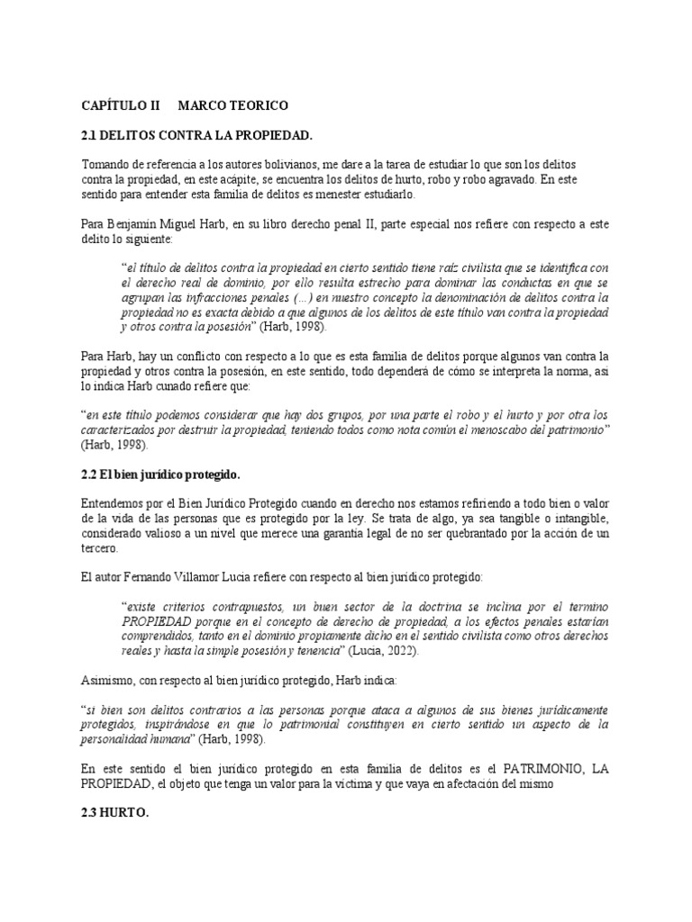 Marco Teorico | PDF | Robo | Castigos