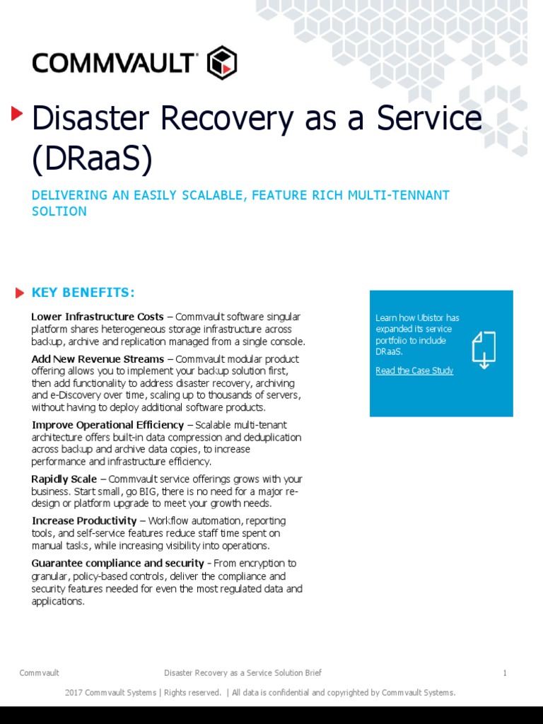 Disaster Recovery As A Service Solutions Brief | PDF | Disaster ...