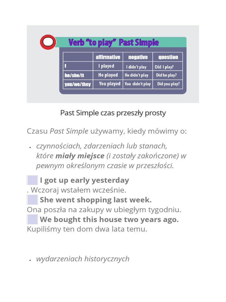 Past Simple | PDF