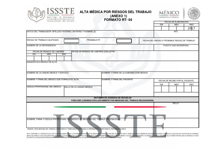 Formato Alta Médica RT-04 - 2016 | PDF | Ciencias de la Salud | Cuidado ...