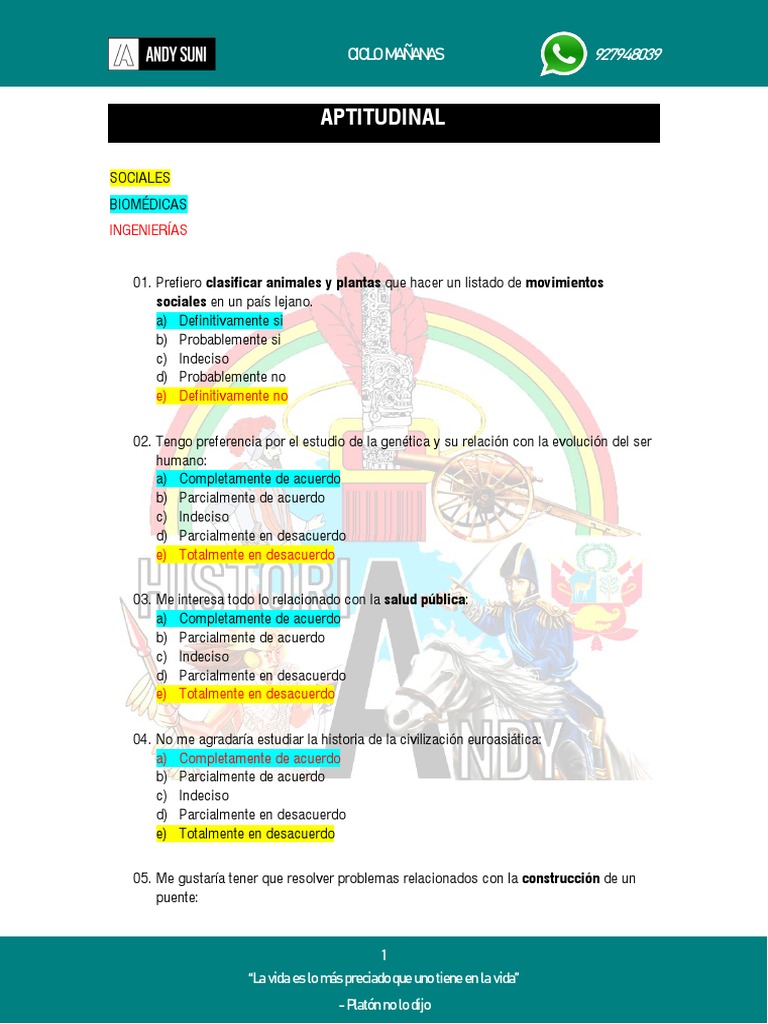 20 Aptitudinal | PDF | Perú | Bolivia