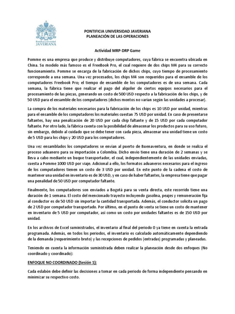 MRP - DRP Descripción 2230 | PDF | Inventario