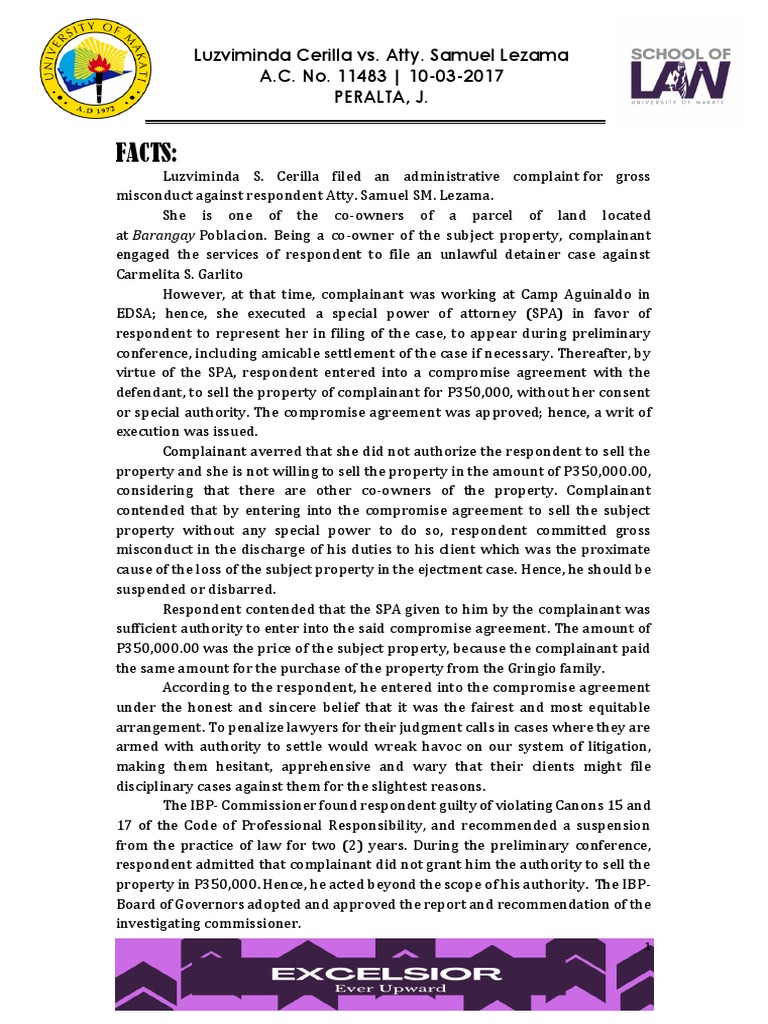 Cerilla vs. Lezama | PDF | Lawyer | Public Law