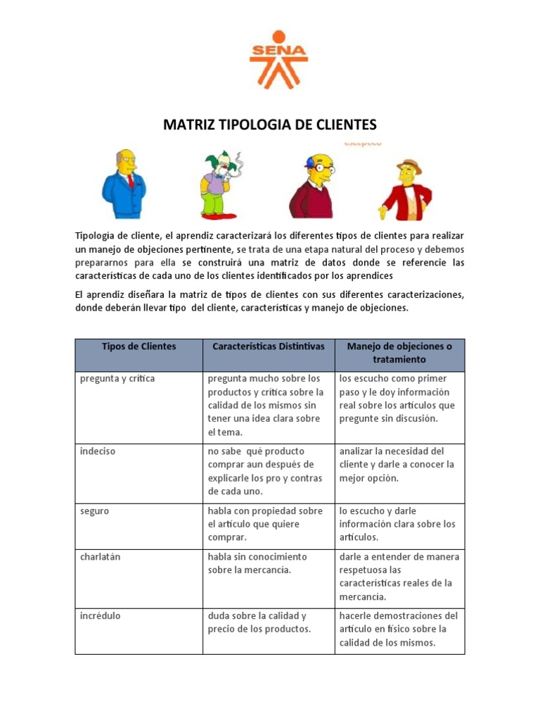 Matriz Tipologia de Clientes | PDF