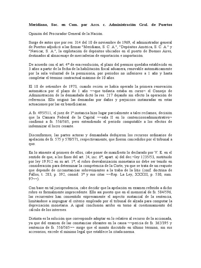 Fallo Meridiano - CSJN | PDF | Daños y perjuicios | Estado (política)