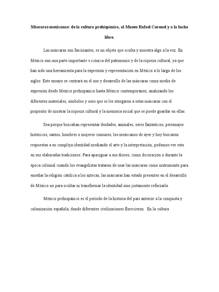Máscaras Mexicanas: Historia y Significado | PDF | México