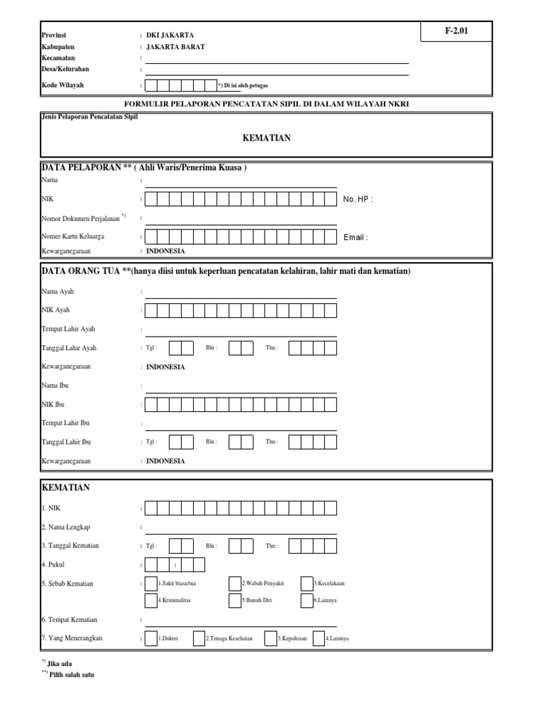 Form Akta Kematian Pdf