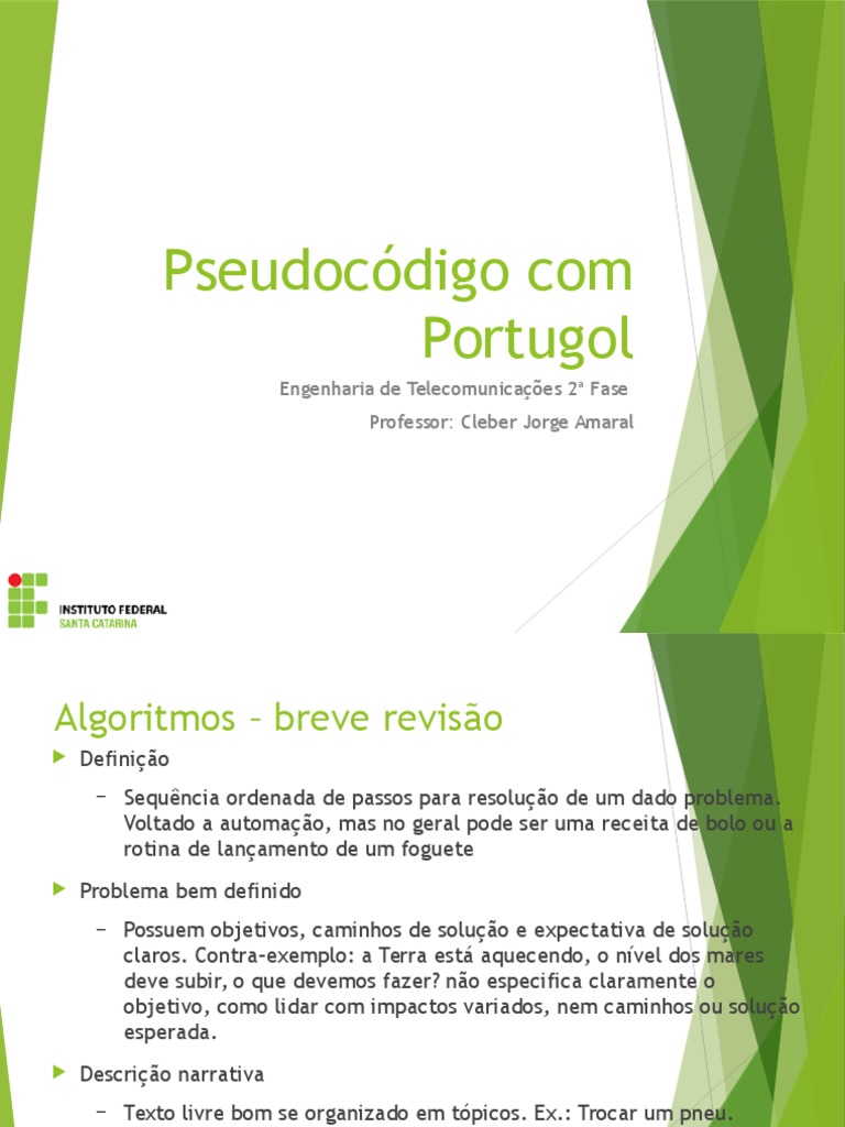 Algoritmos - Portugol-00 | PDF | Algoritmos | Linguagem de programação