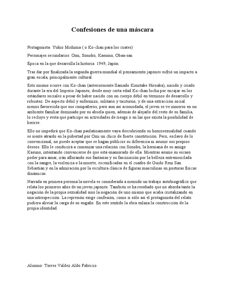 Confesiones de Una Mascara | PDF | Ciencias sociales | Clásicos