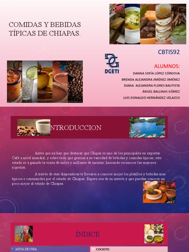 Comidas y Bebidas Típicas de Chiapas | PDF | Alimentos | Comida y bebida