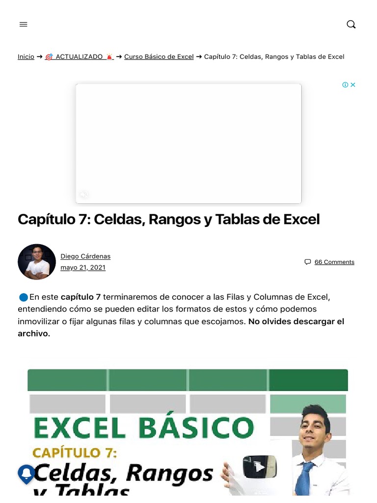 Capítulo 7 - Celdas, Rangos y Tablas de Excel - El Tío Tech | PDF | Microsoft Excel | Hoja de ...