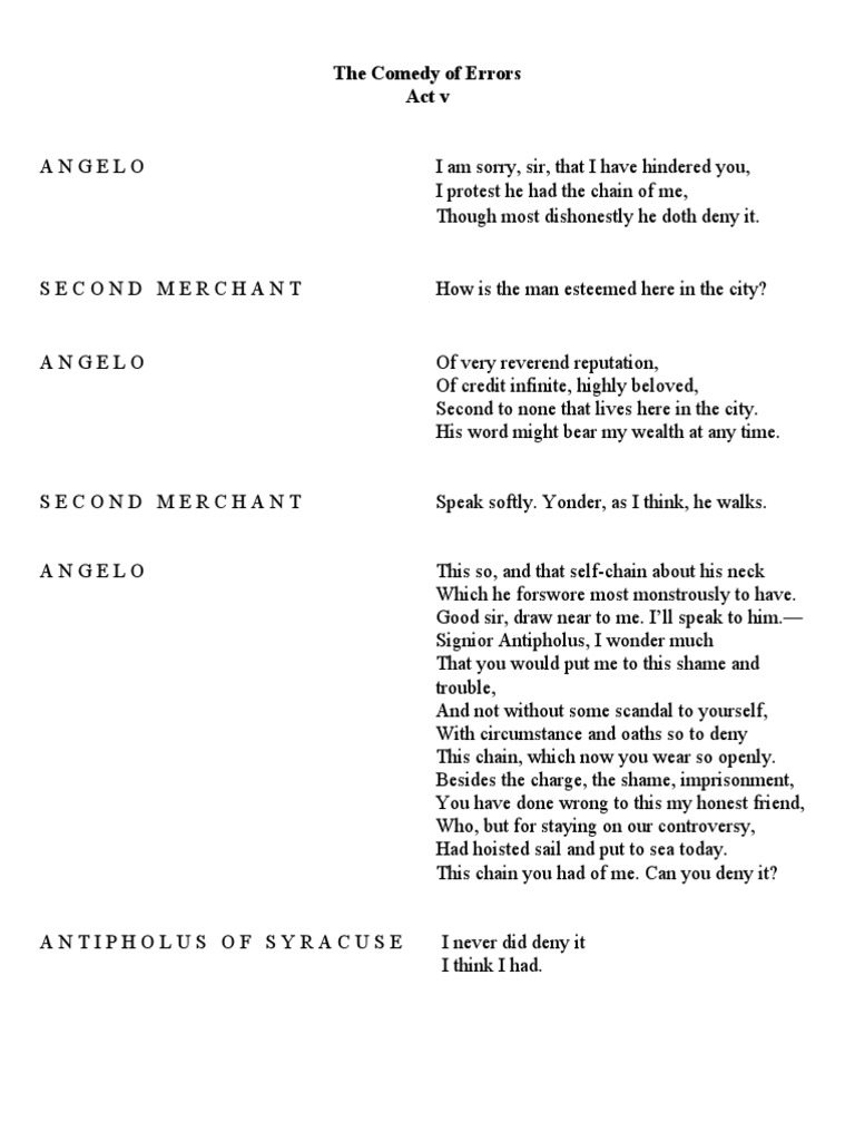 The Comedy of Errors | PDF