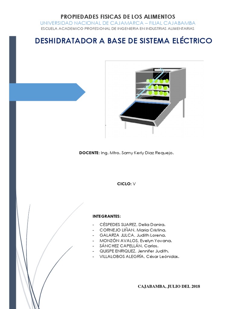 Deshidratador Propiedades Pdf Alimentos Agua
