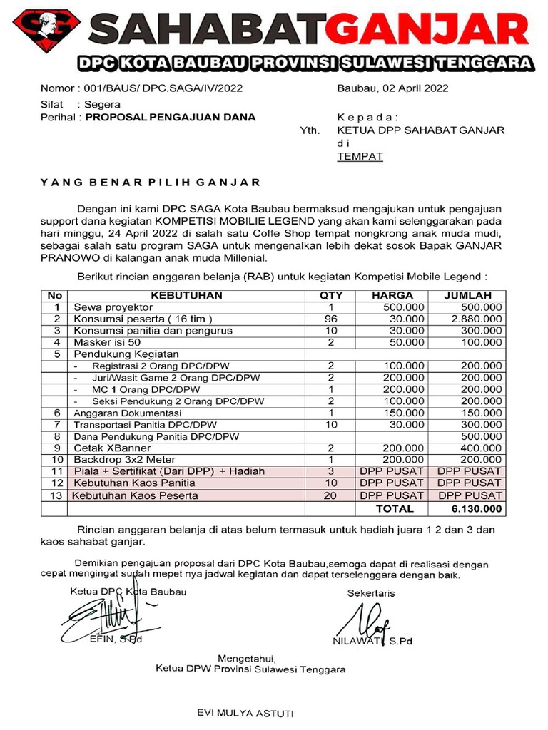 Proposal Saga Esport Baubau | PDF