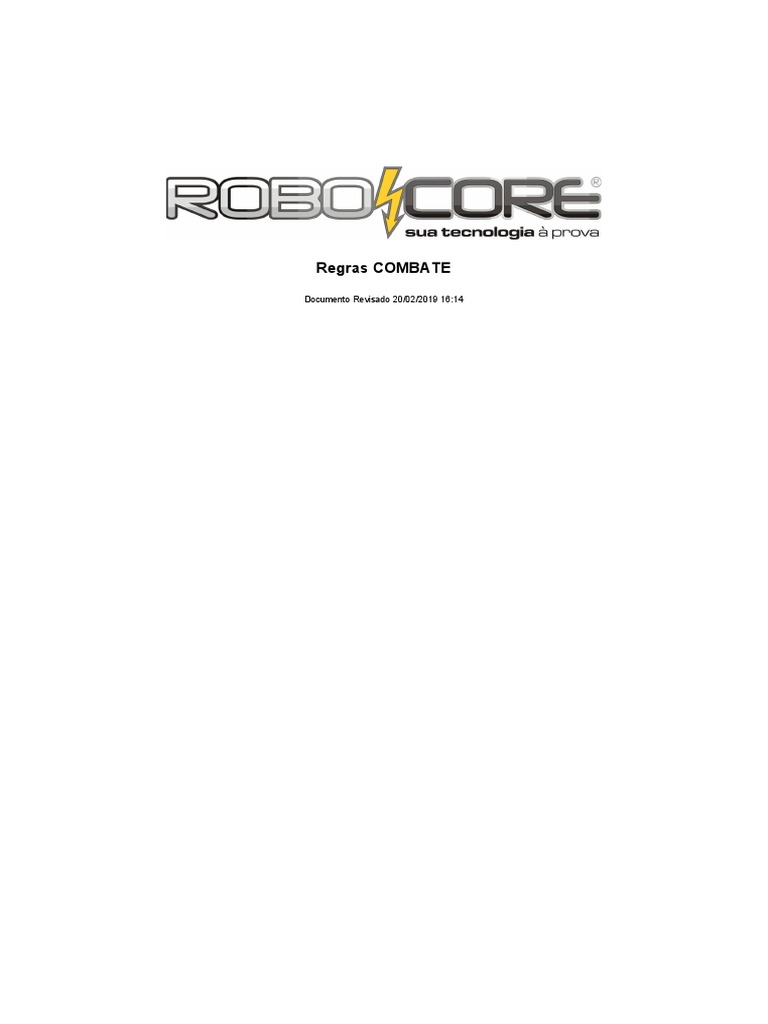 Robocore Regras Combate 225 | PDF | Robô | Robótica