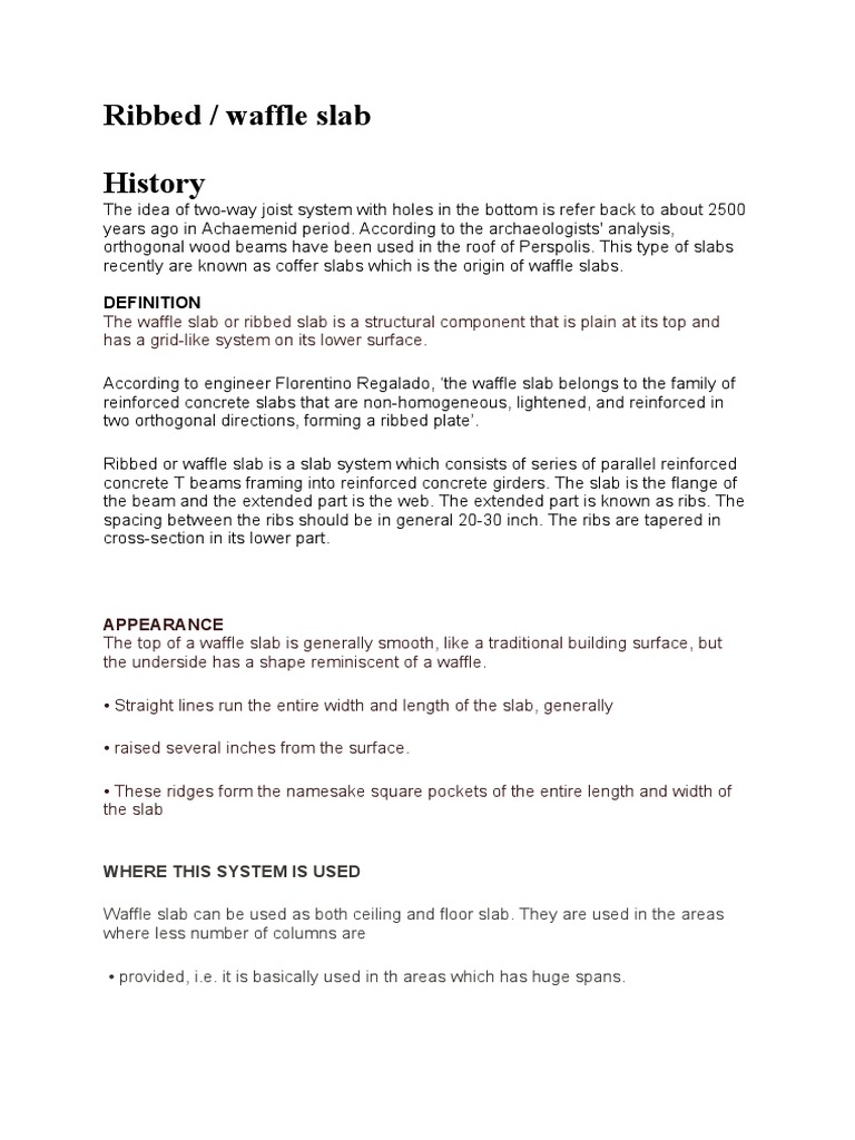 Waffle Slab | PDF | Concrete | Reinforced Concrete