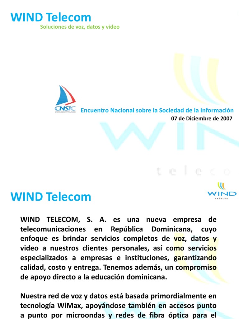 Wind Telecom | PDF | Wi Max | Red de computadoras