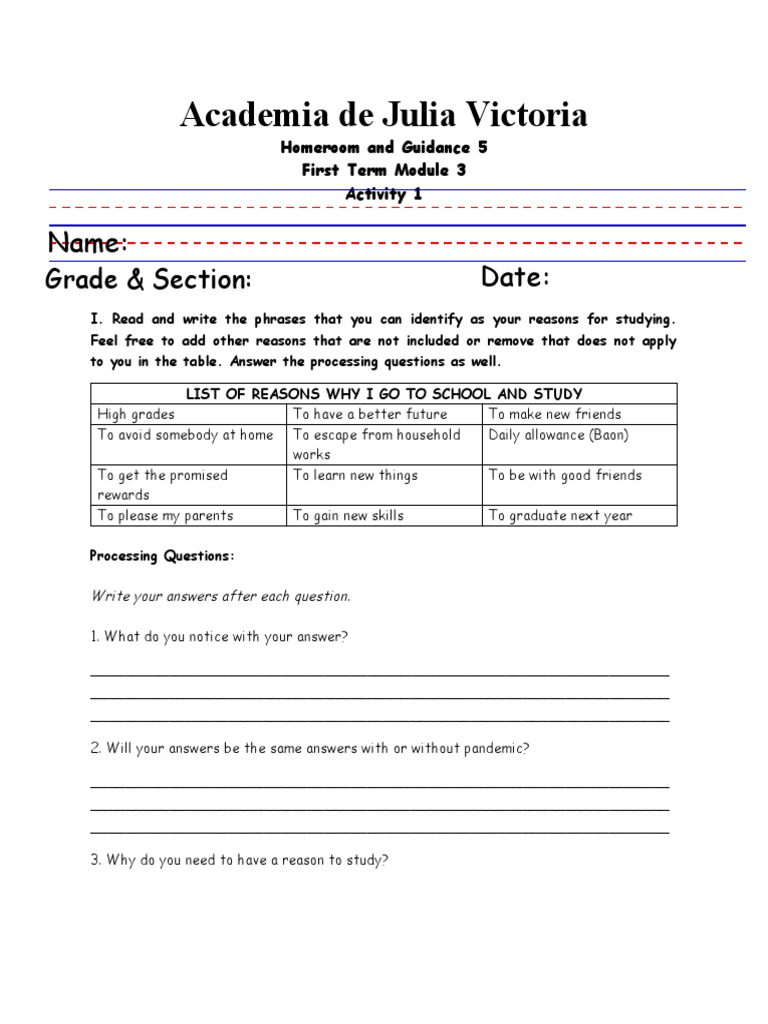 Homeroom Module 3 Activity 1 (Async) | PDF | Cognitive Science | Behavior Modification