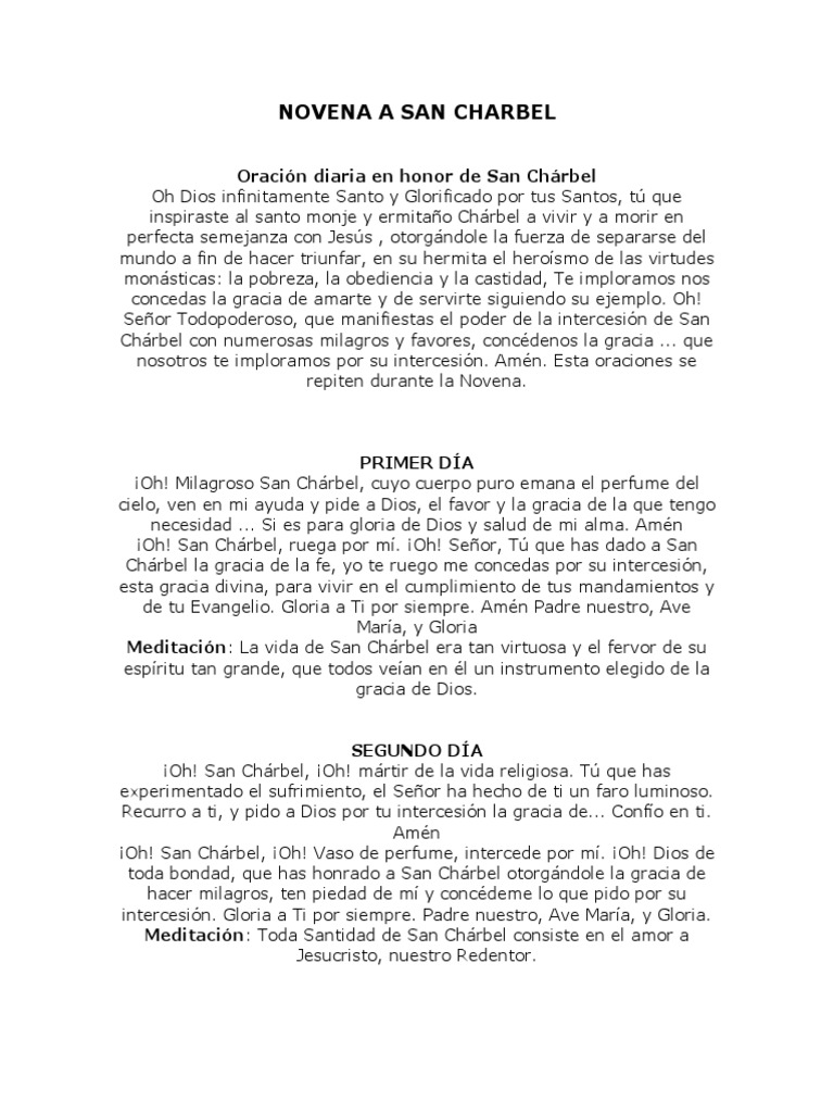 Novena A San Charbel | PDF | orador del Señor | María, madre de Jesús