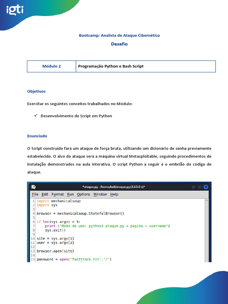 Enunciado Do Desafio - Módulo 2 - Bootcamp Analista de Ataque Cibernético-1 | PDF