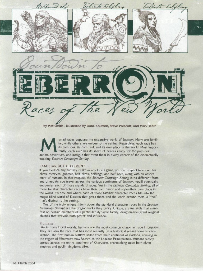 3.5 - Eberron - Eberron Races | PDF